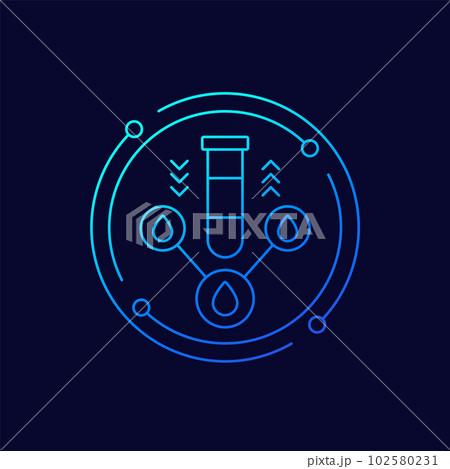 water testing icon with a test tube, linear designのイラスト素材 [102580231 ...