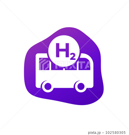 hydrogen bus icon, clean transport vectorのイラスト素材 [102580305] - PIXTA