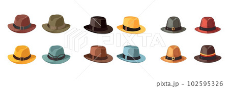 set vector illustration of colorful hat isolate...のイラスト素材 [102595326 ...