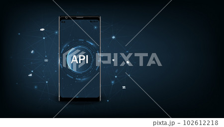 Smartphone with API abbreviation.のイラスト素材 [102612218] - PIXTA