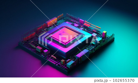 computer chip in trending color palette with...のイラスト素材 [102655370] - PIXTA