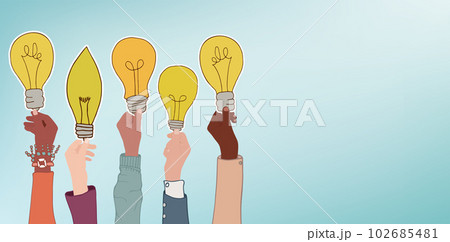 Arms of multicultural business men and women...のイラスト素材 [102685481] - PIXTA