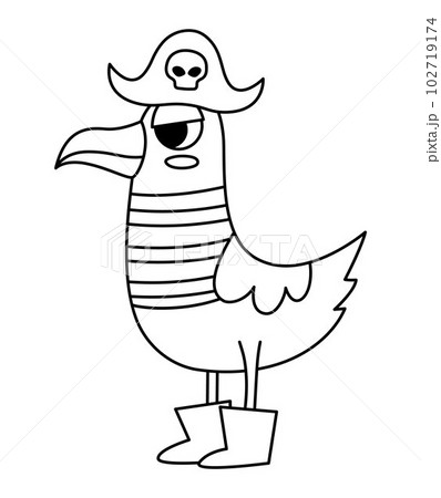 Vector black and white pirate seagull icon....のイラスト素材 [102719174] - PIXTA