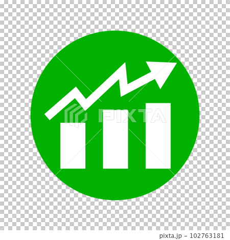 Round green bar chart icon. vector. - Stock Illustration [102763181 ...