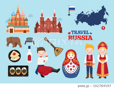 Travel Russia flat icons set. Russian element...のイラスト素材 [102764597] - PIXTA
