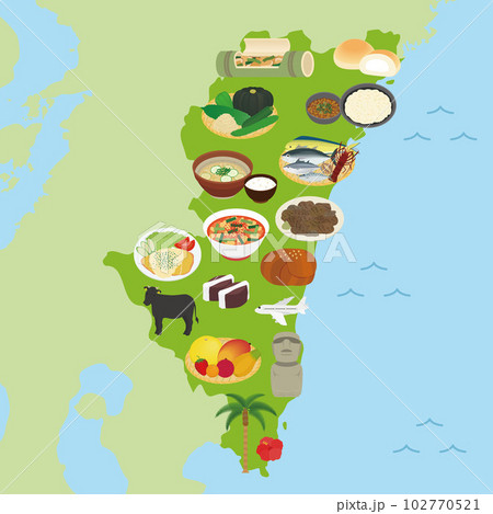 宮崎県の名物のイラストセットのイラスト素材 [102770521] - PIXTA