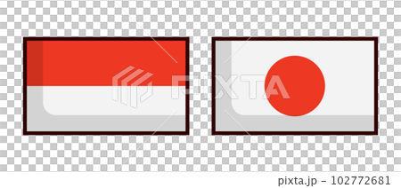 Indonesia flag and Japan flag icon set. vector. - Stock Illustration ...