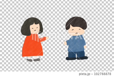 girl and boy explaining - Stock Illustration [102788878] - PIXTA