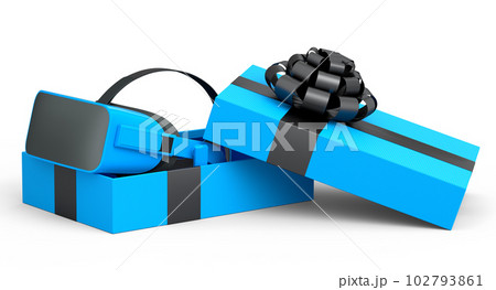 Gift boxes with VR Headset, ribbon and bow on...のイラスト素材 [102793861] - PIXTA