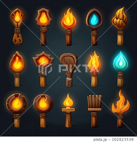 flare torch fire game ai generatedのイラスト素材 [102823539] - PIXTA