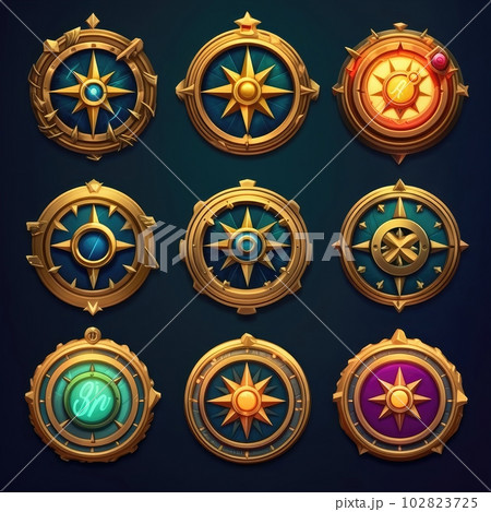 element compass game ai generatedのイラスト素材 [102823725] - PIXTA