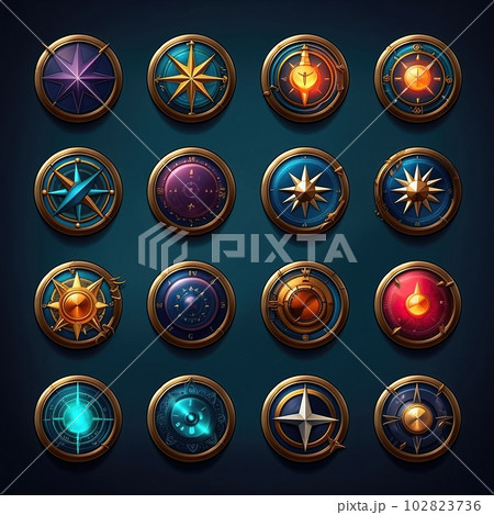 element compass game ai generatedのイラスト素材 [102823736] - PIXTA