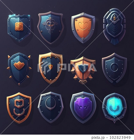 symbol shield game ai generatedのイラスト素材 [102823949] - PIXTA