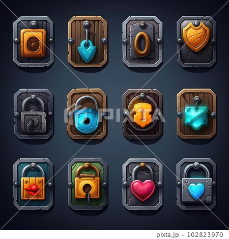 symbol lock key game ai generatedのイラスト素材 [102823970] - PIXTA