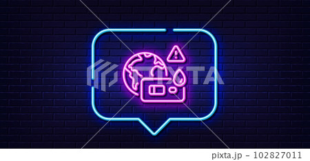Neon light speech bubble. Covid test line icon....のイラスト素材 [102827011 ...