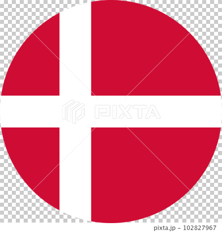 round Danish flag of Denmark - Stock Illustration [102827967] - PIXTA