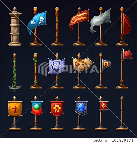 flutter flag pole game ai generatedのイラスト素材 [102829171] - PIXTA