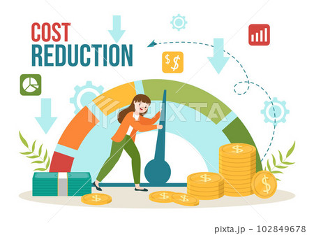 Cost Reduction Vector Illustration with...のイラスト素材 [102849678] - PIXTA