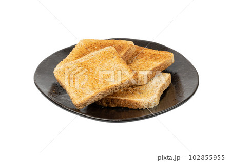 Bread Toasts Isolated, Toasted Sandwich Square...の写真素材 [102855955] - PIXTA