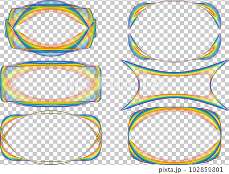 Colorful rainbow color line frame set - Stock Illustration [102859801 ...