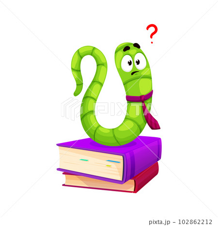 Cartoon bookworm character, book worm animal....のイラスト素材 [102862212] - PIXTA