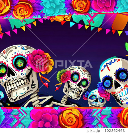 day of the dead themeのイラスト素材 [102862468] - PIXTA