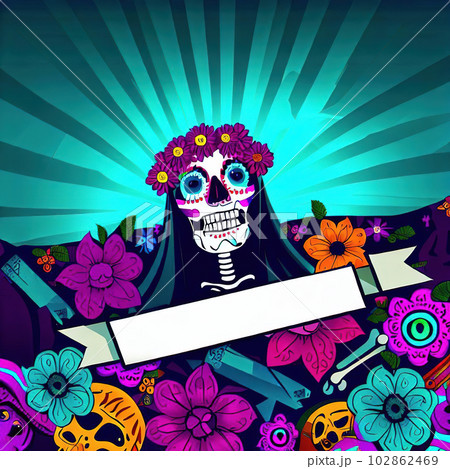 day of the dead themeのイラスト素材 [102862469] - PIXTA