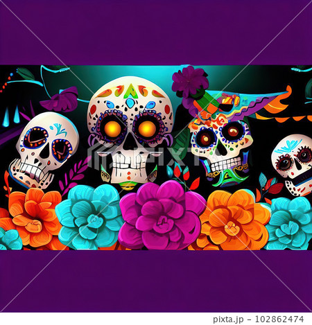 day of the dead themeのイラスト素材 [102862474] - PIXTA