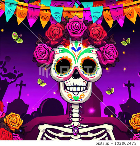 day of the dead themeのイラスト素材 [102862475] - PIXTA