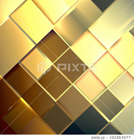 golden squares abstract background geometric のイラスト素材 [102863077] - PIXTA