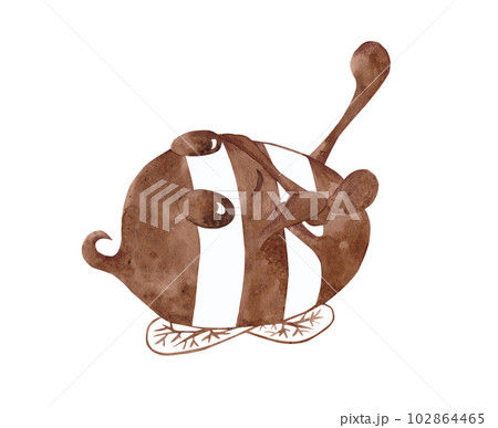 Coffee bee. A cartoon character performs an...のイラスト素材 [102864465] - PIXTA