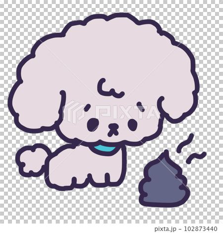 Illustration of a cute toy poodle puppy pooping... - Stock Illustration ...