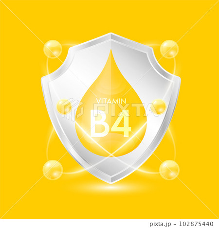 Vitamin B4 yellow drop inside aluminum shield...のイラスト素材 [102875440] - PIXTA