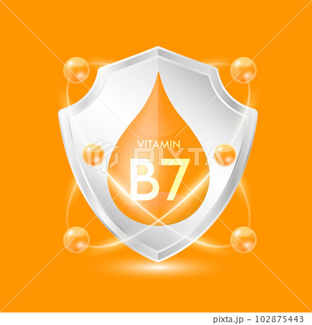 Vitamin B7 orange drop inside aluminum shield...のイラスト素材 [102875443] - PIXTA