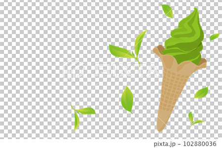 Vector illustration of matcha ice cream - Stock Illustration [102880036 ...