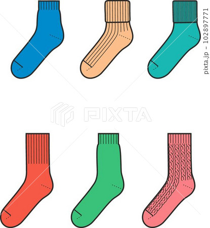 Knitted socks set. Fashion CAD.のイラスト素材 [102897771] - PIXTA