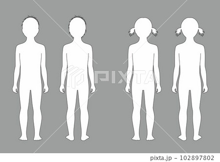 Child Body Outline Front Back