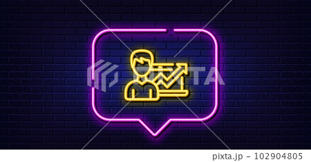 Neon light speech bubble. Business results line...のイラスト素材 [102904805 ...