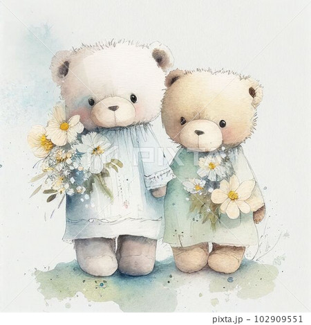 Two Teddy Bears Together Drawing