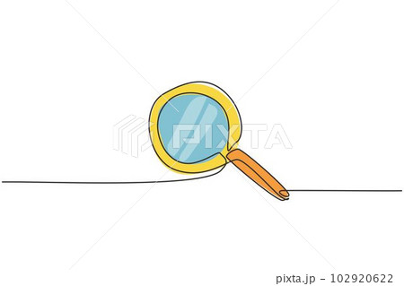 Continuous one line drawing magnifier zoom....のイラスト素材 [102920622] - PIXTA