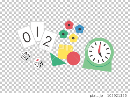 算数セットのイラスト 線画なしのイラスト素材 [102921336] - PIXTA