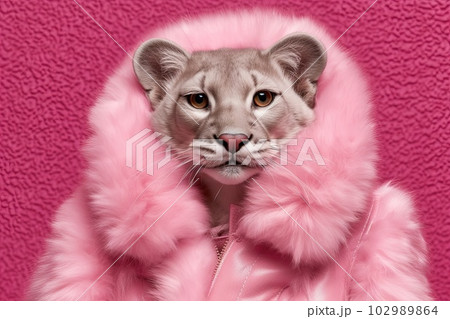 pink cat gangster in neon bar illustration...のイラスト素材 [102989864] - PIXTA