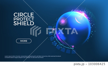 Circle protect shield. Bubble effect. Force...のイラスト素材 [103006425] - PIXTA