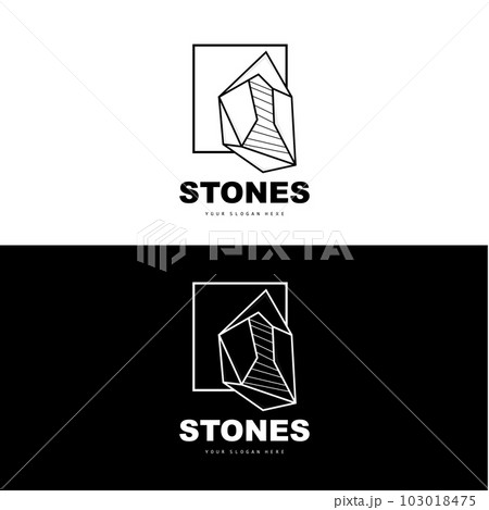 Stone Logo, Vector Stone Modern With Geometry...のイラスト素材 [103018475] - PIXTA