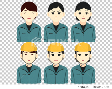 Illustration set of factory uniform - Stock Illustration [103032886 ...