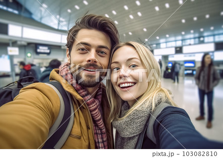 Adventurous Moments: Young Couple Travelers'...のイラスト素材 [103082810] - PIXTA