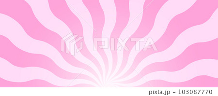 Waving pink radial stripes background. Trendy...のイラスト素材 [103087770] - PIXTA