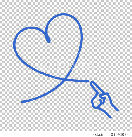 Illustration of a blue heart drawn with fingers - Stock Illustration ...