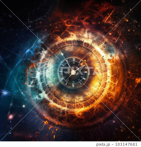 Cosmic time and energy concept background. Time...のイラスト素材 [103147681 ...