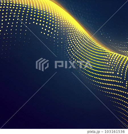 Abstract blue and yellow dynamic wavy line...のイラスト素材 [103161536] - PIXTA